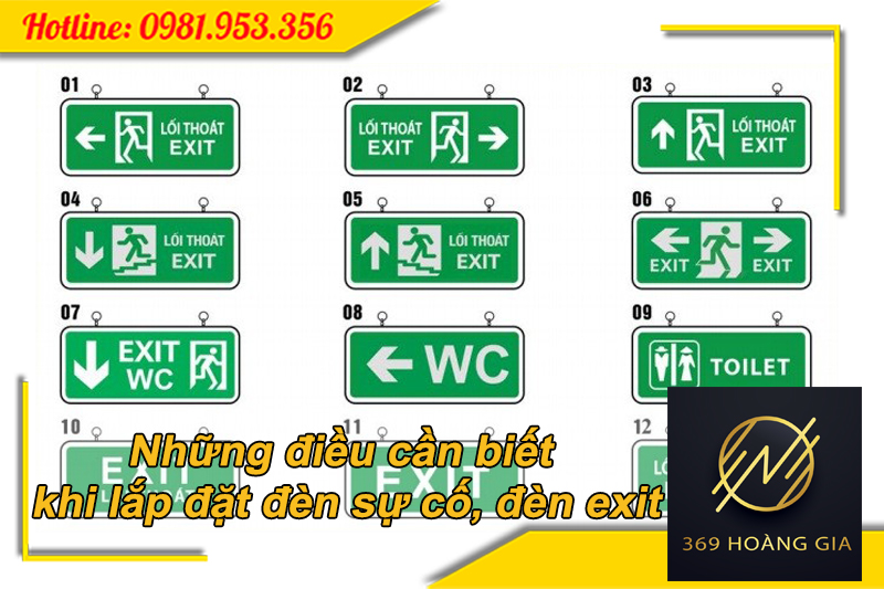 Những điều cần biết khi lắp đặt đèn sự cố, đèn exit | 369 Hoàng Gia